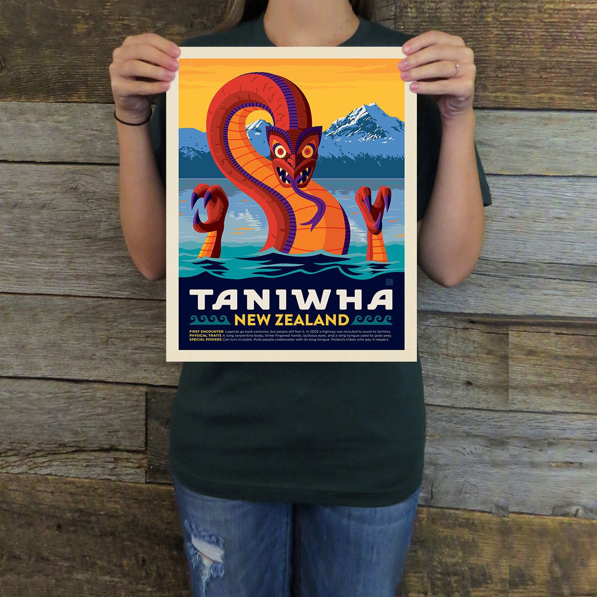 New Zealand: Taniwha (Legends & Monsters) Art Print – Wander Together ...