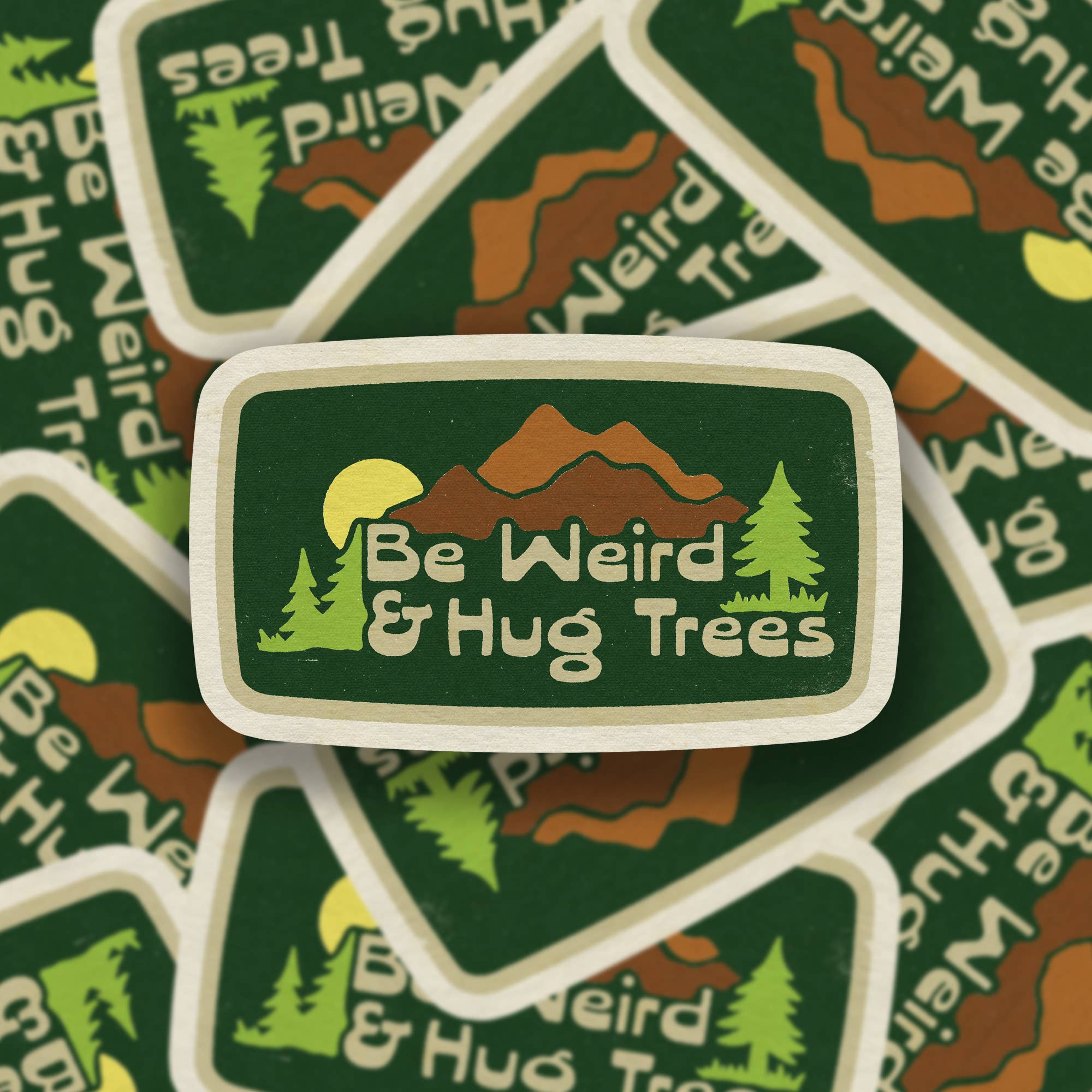 "Be Weird and Hug Trees" Vinyl Sticker – Wander Together Outfitters