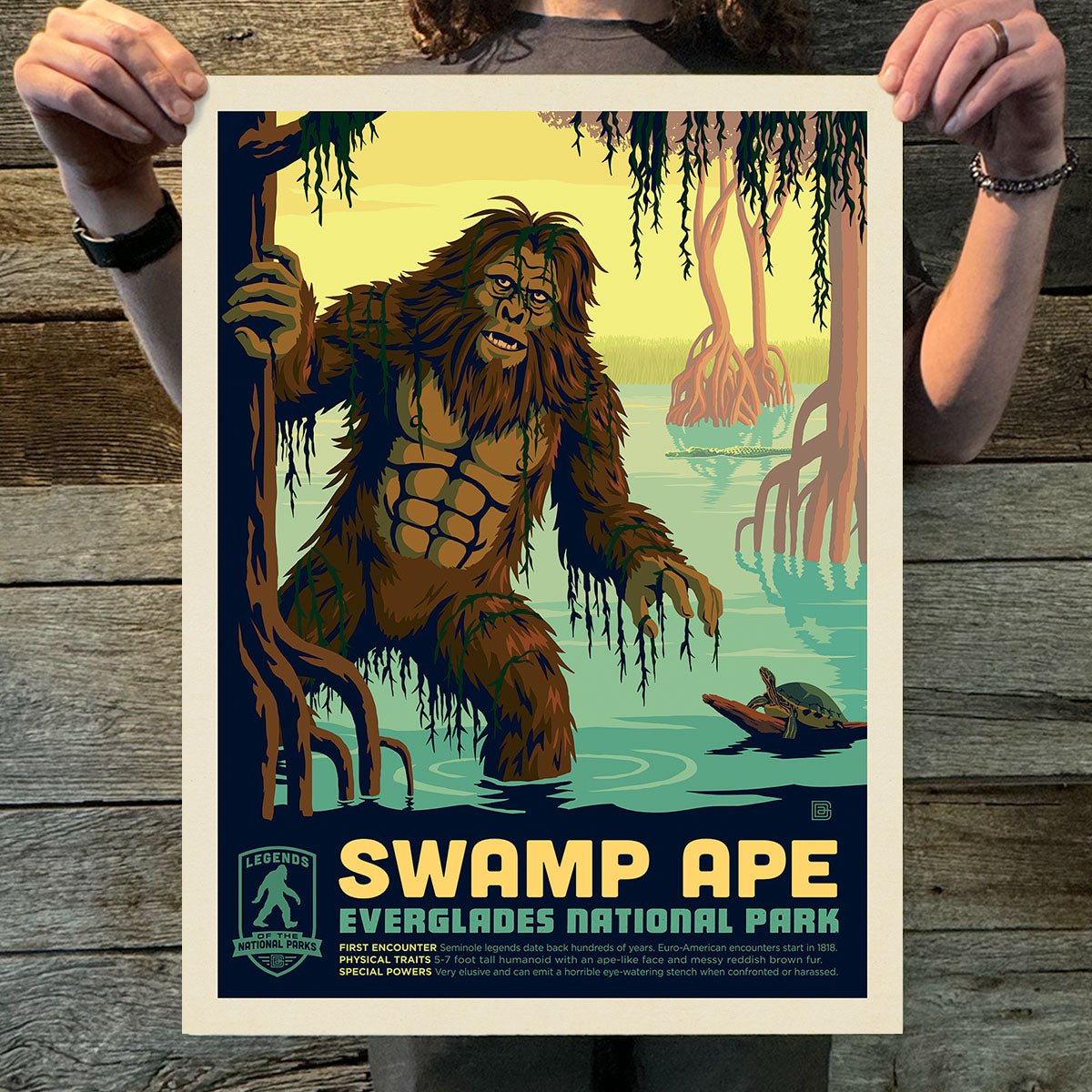 Everglades National Park: Swamp Ape (Legends & Monsters) Art Print ...