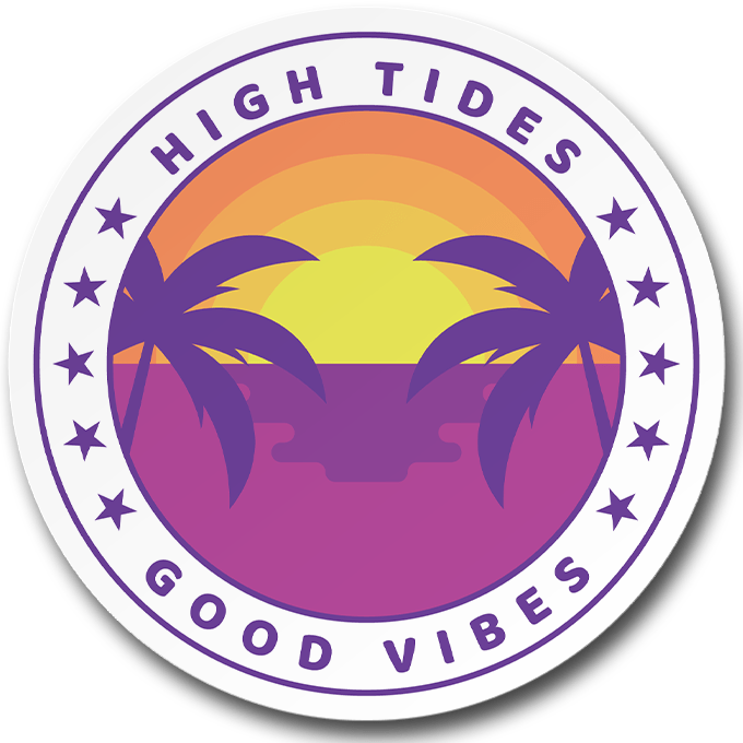 "High Tides Good Vibes" Beach Sticker Vinyl Decal – Wander Together ...