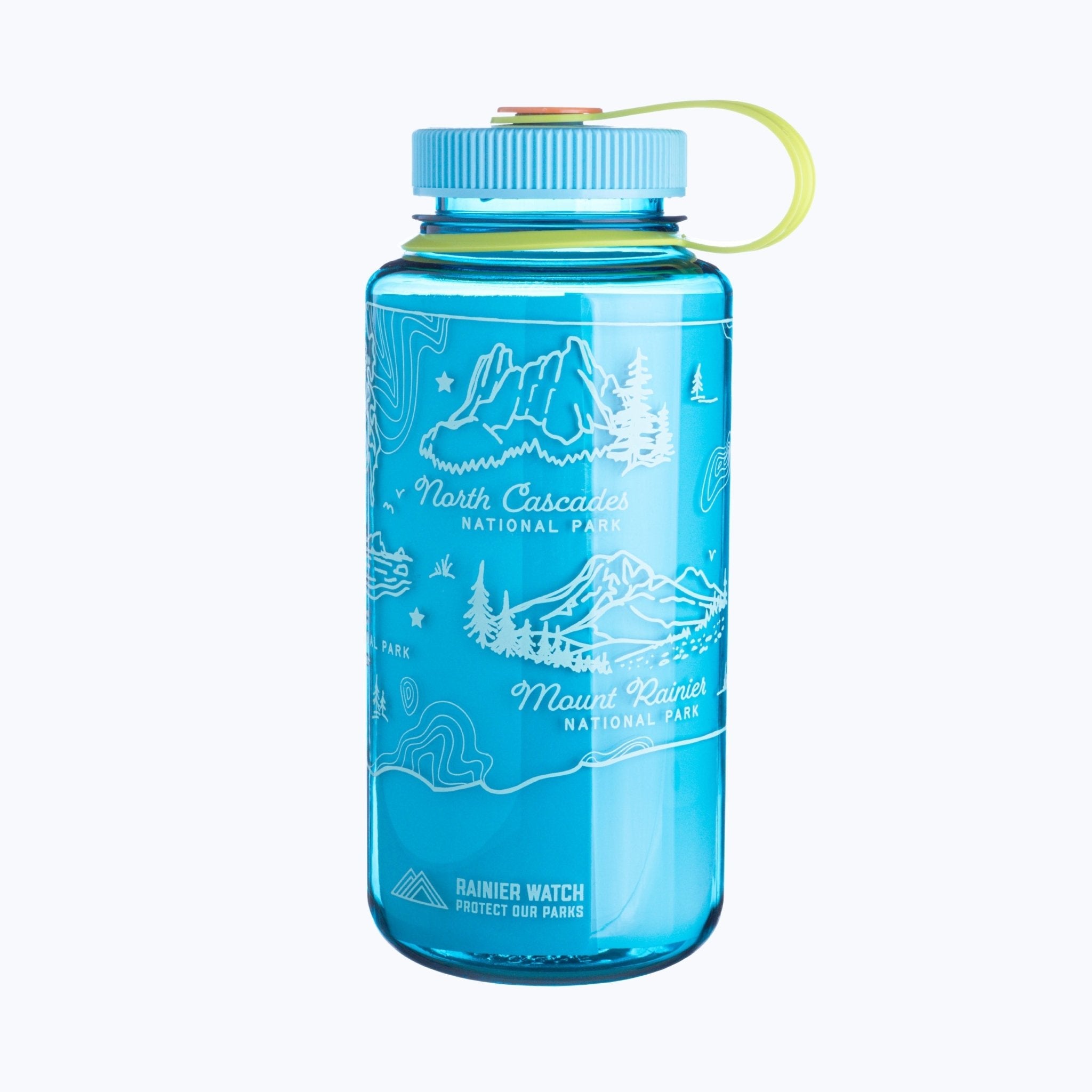 Washington National Parks - 32oz Water Bottle - Cerulean Blue + Sea Li ...